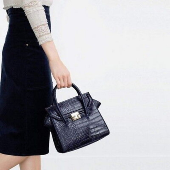 Zara | Bags | Zara Croc Embossed City Bag | Poshmark